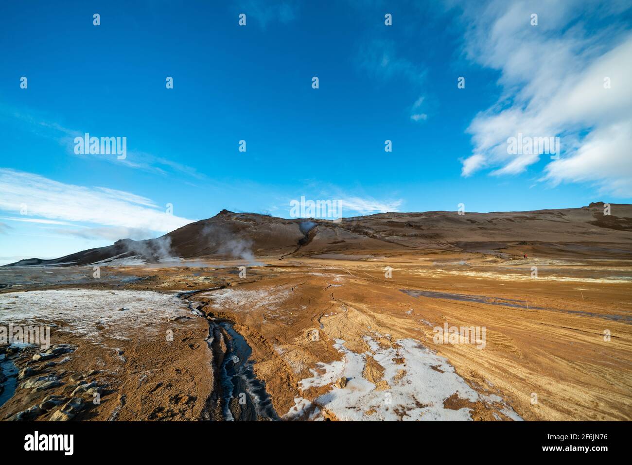 Namafjall Hverir geothermal area in Iceland. Stunning landscape of ...