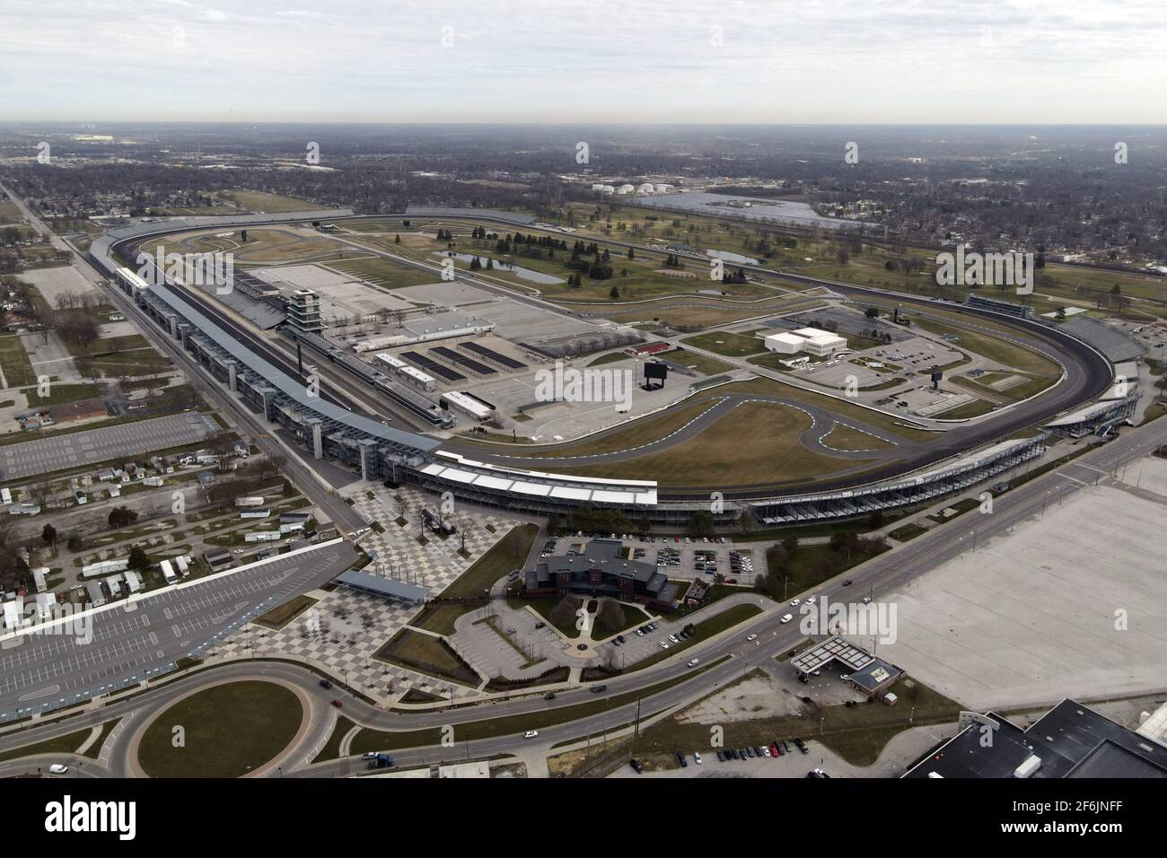An aerial view of the Indianapolis Motor Speedway, Monday, March 22 ...