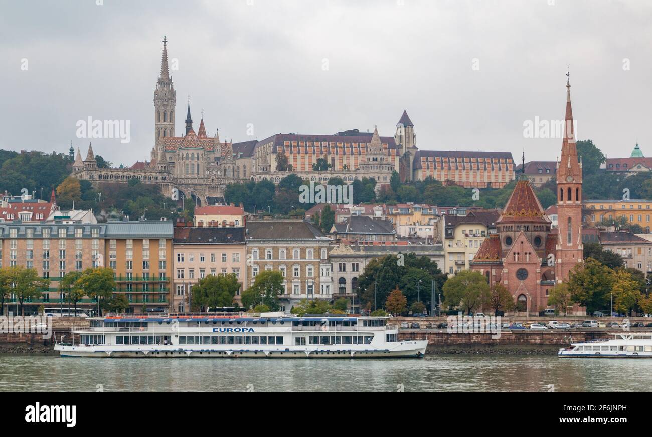 A picture of the Buda Hill and its landmarks as seen from the Pest side ...