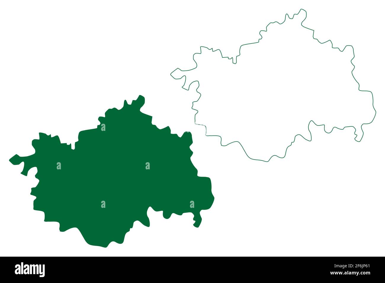 Hisar district (Haryana State, Republic of India) map vector ...