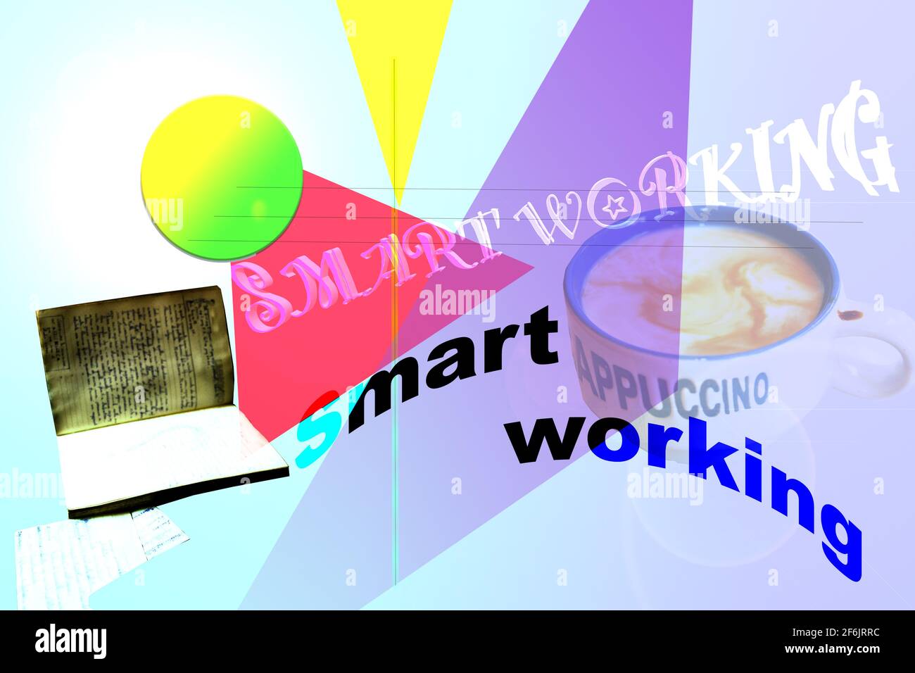 concept of smart working with geometric shapes and colors Stock Photo ...
