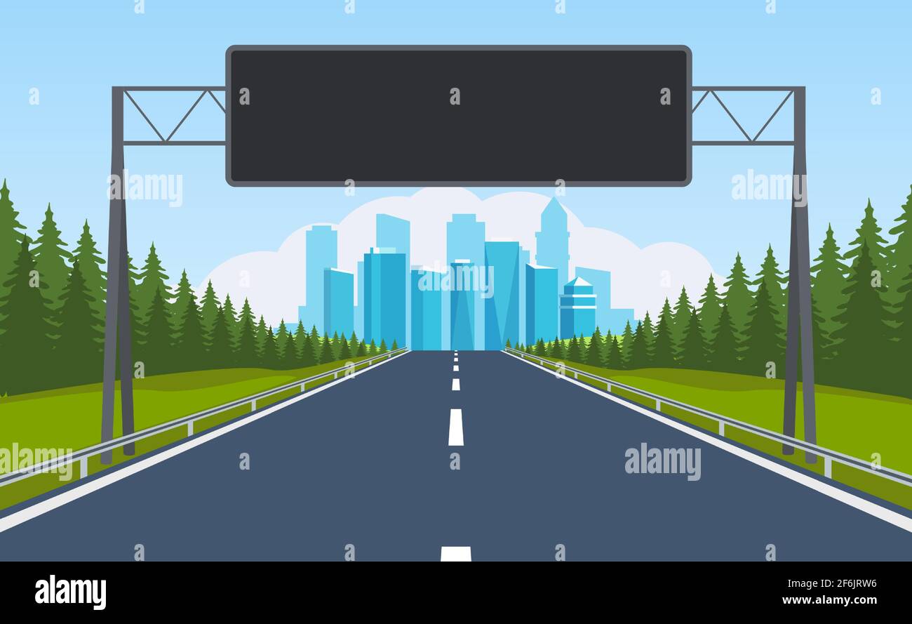Perspective view of empty mountain road Stock Vector Images - Alamy