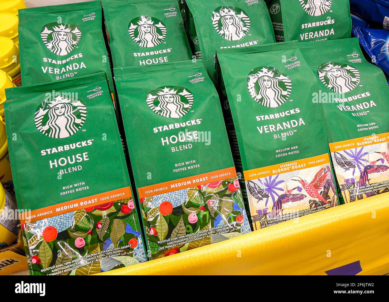 Samara, Russia - March 31, 2021: Starbucks coffee ready for sale on the ...