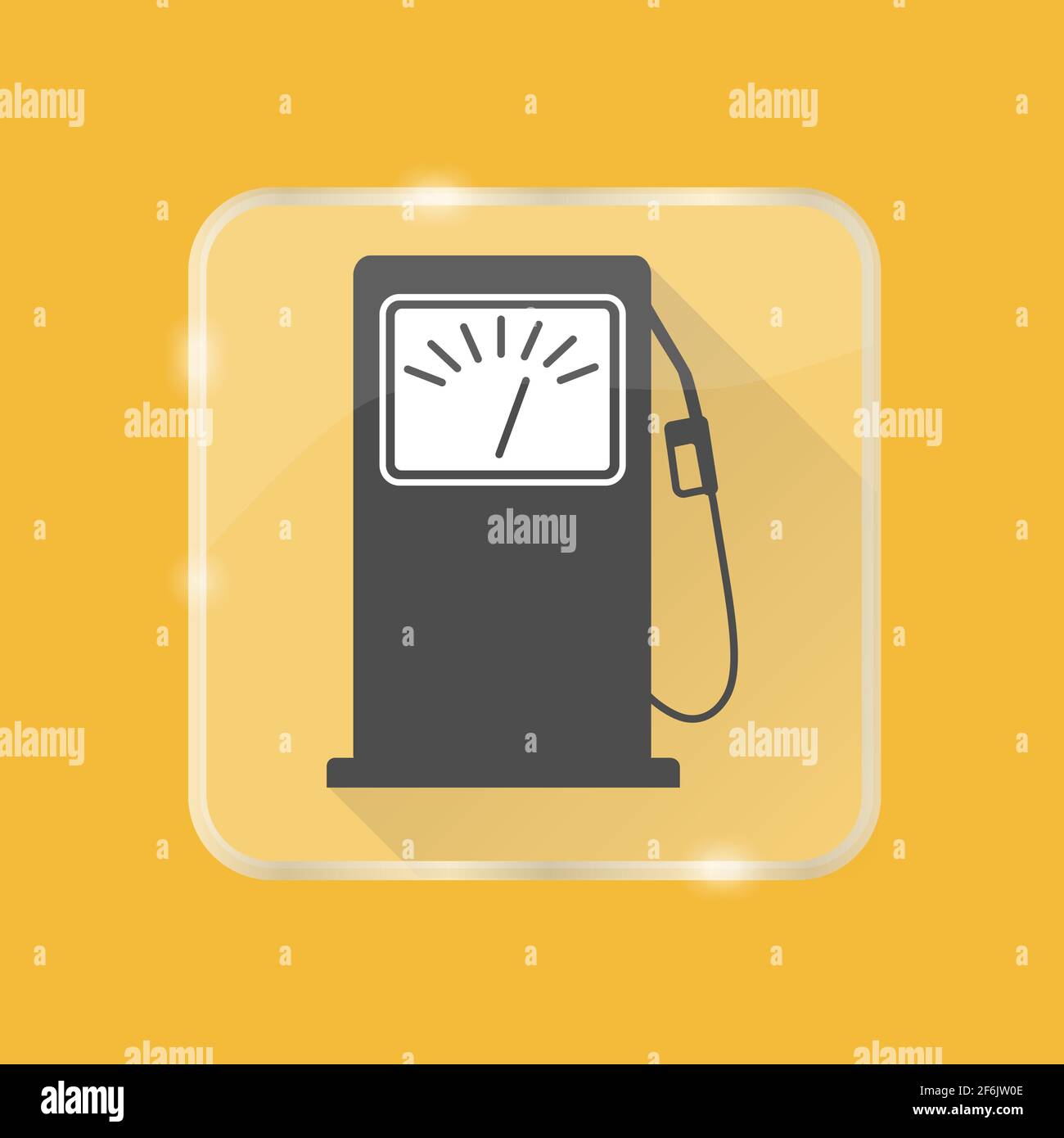 Petrol filling station silhouette icon with long shadow in flat style ...