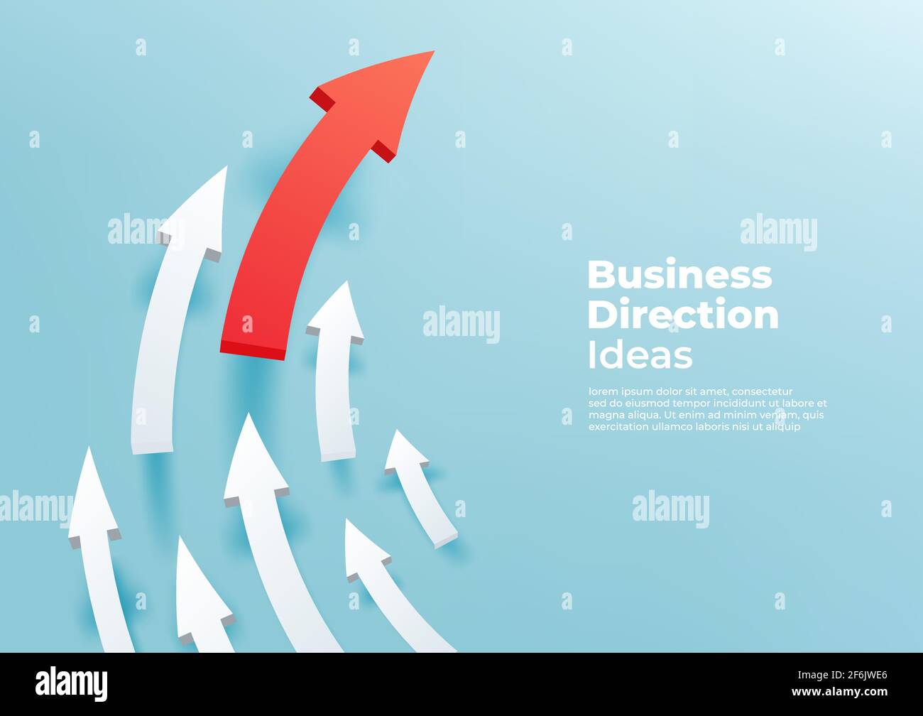 Curved white 3d arrows directed upwards, progress way and forward ...