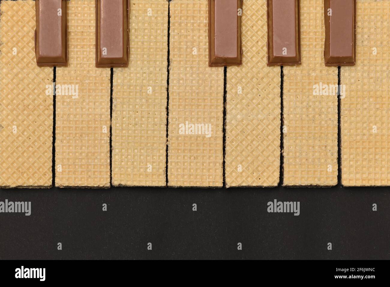 Conceptual Top View of Piano Keys from Wafers bars and Chocolate bars ...