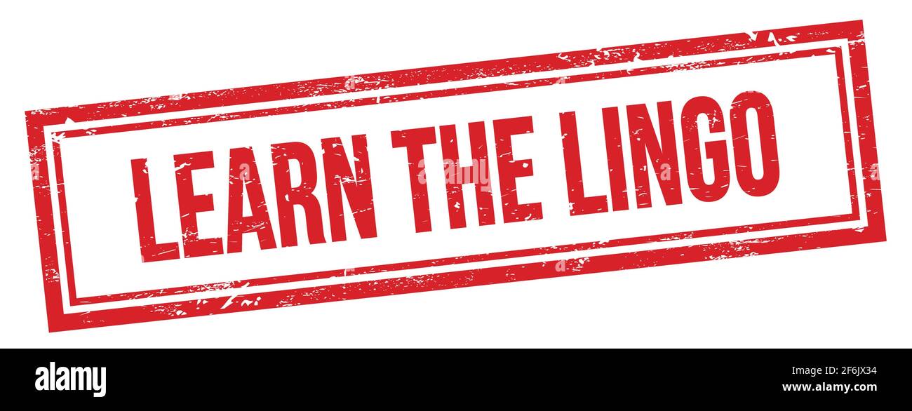 LEARN THE LINGO text on red grungy vintage rectangle stamp Stock Photo ...