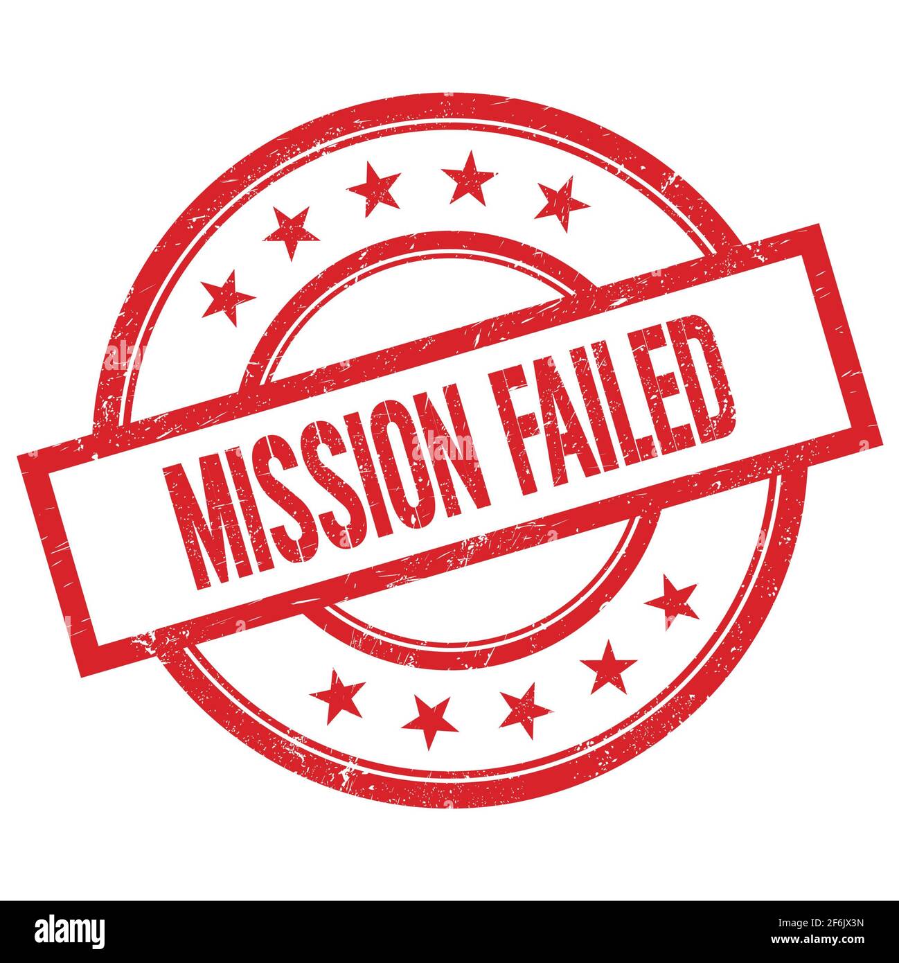 MISSION FAILED text written on red round vintage rubber stamp Stock ...