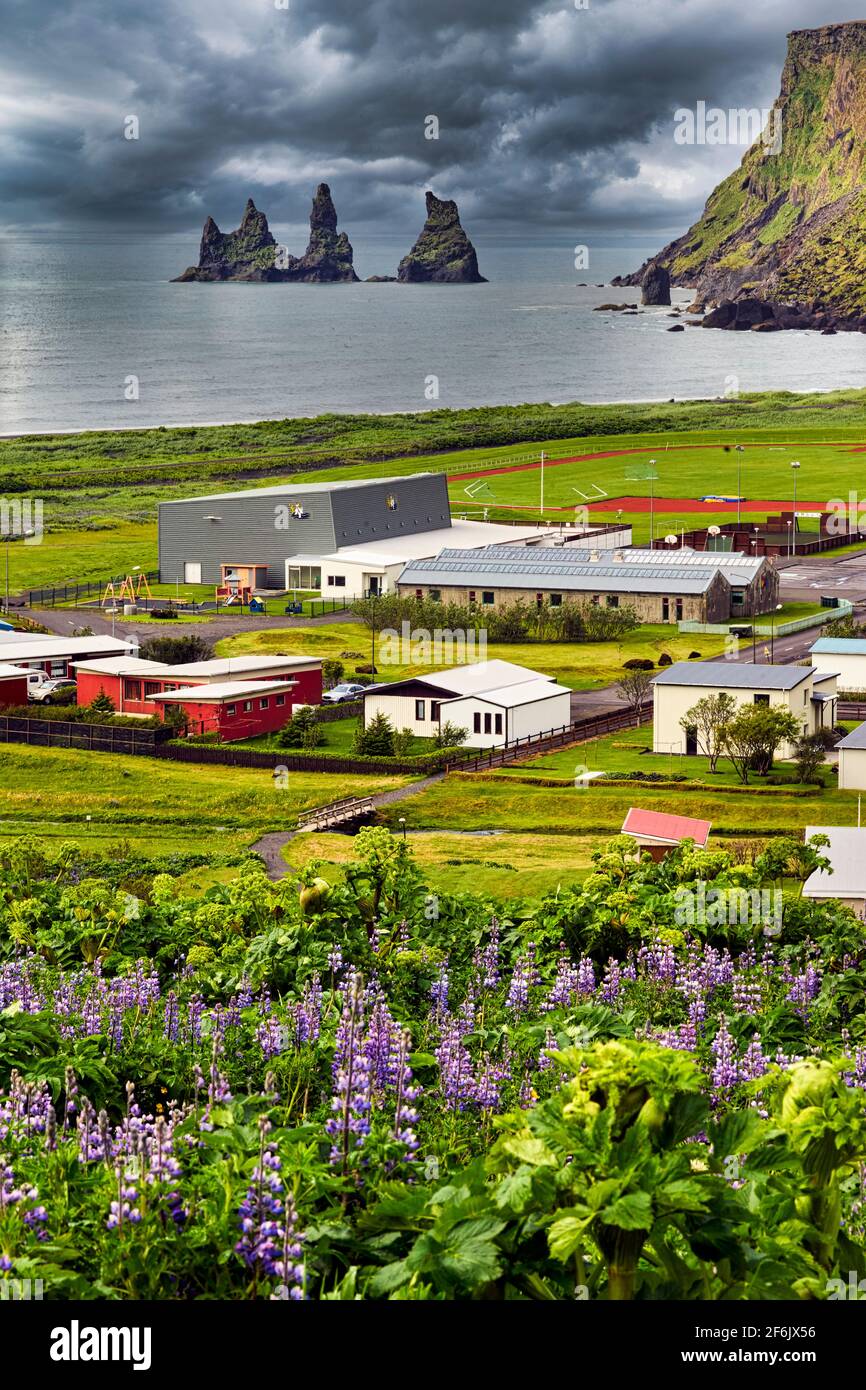 Reynisdrangar are basalt sea stacks situated under the mountain ...