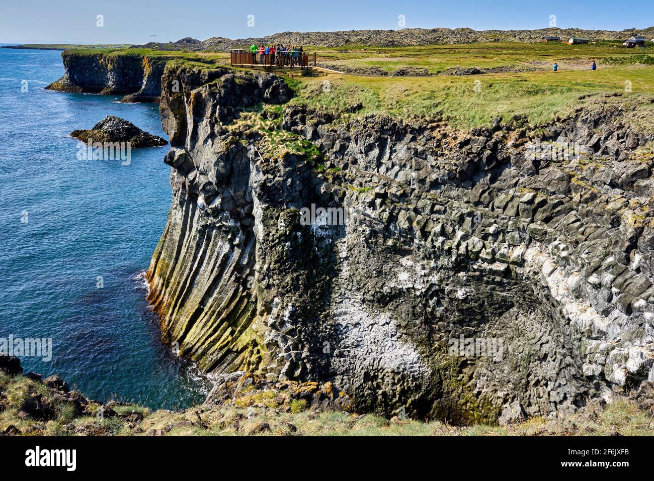 Cliff viewpoint. Arnarstapi. Snaefellsnes peninsula. Iceland Stock ...