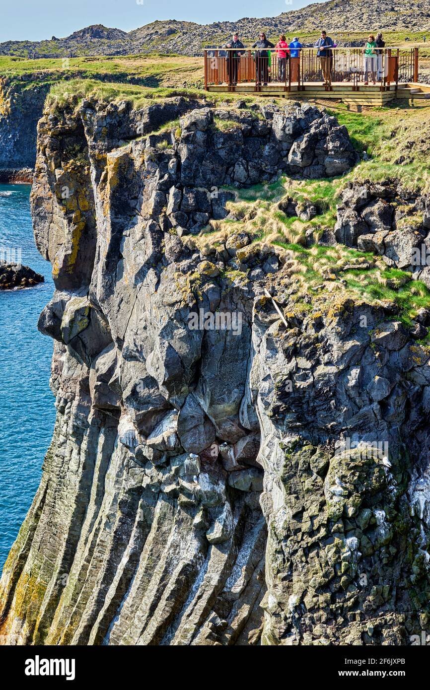 Cliff viewpoint. Arnarstapi. Snaefellsnes peninsula. Iceland Stock ...