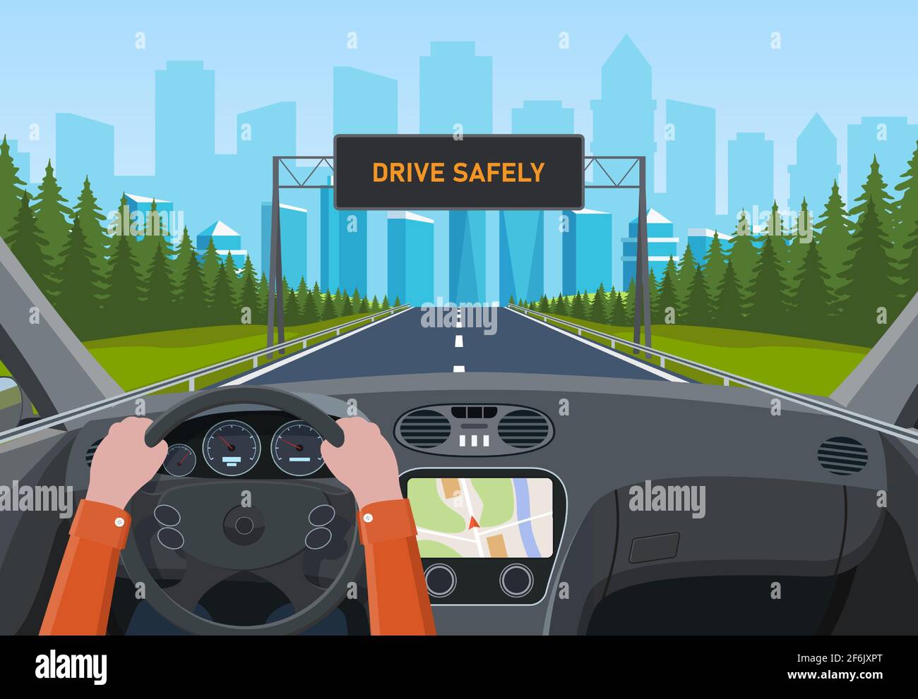 Drive safely concept Stock Vector Image & Art - Alamy