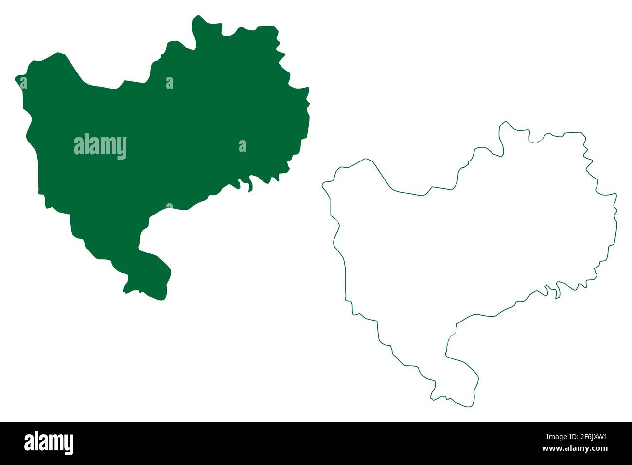 Bhiwani district (Haryana State, Republic of India) map vector ...