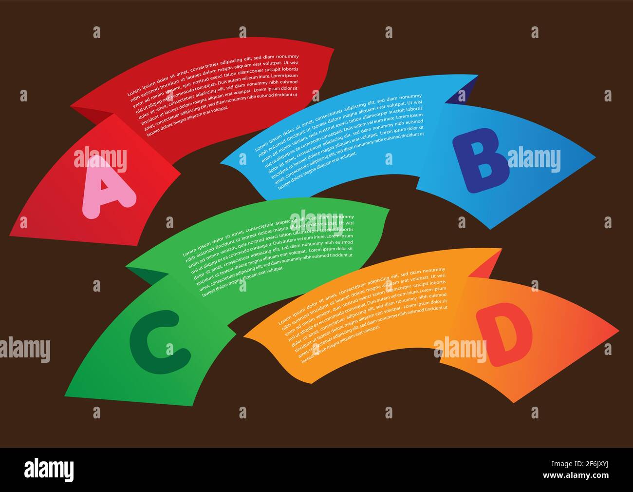 Colorful banners with alphabet bullet points vector background for page ...