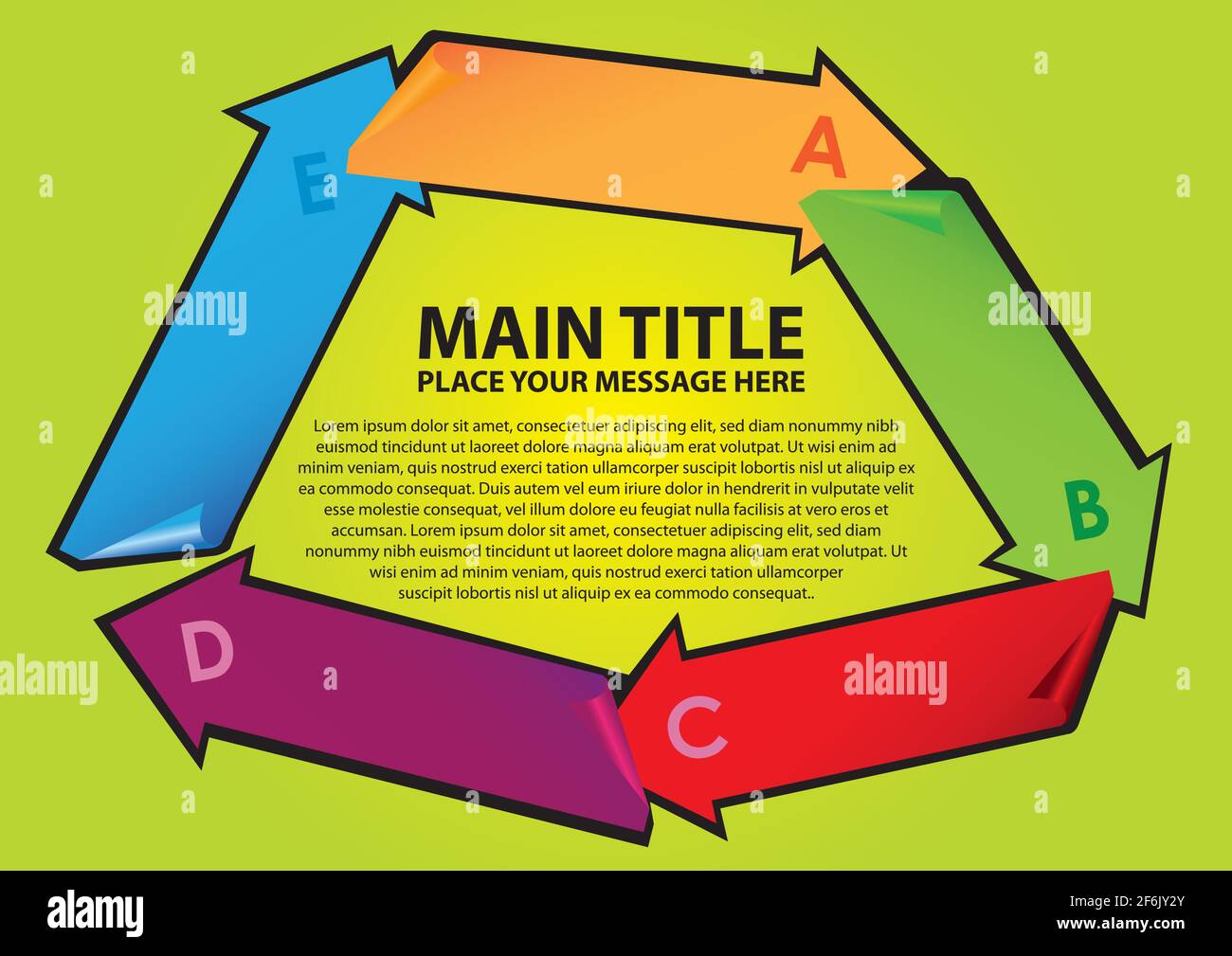 Layout design for progress circle with different colors papers. Vector ...