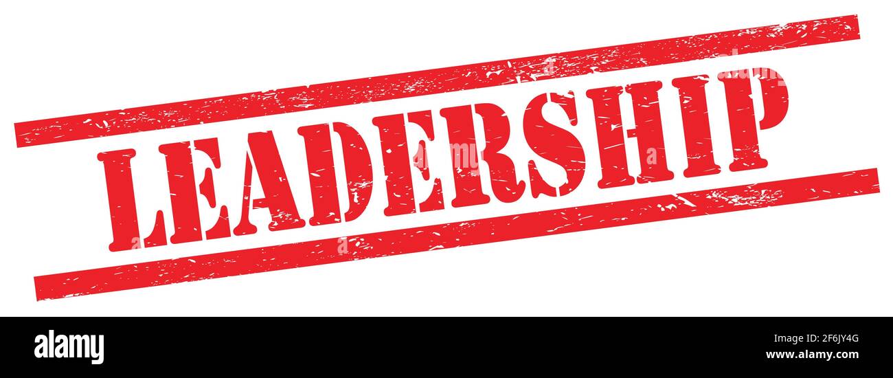 LEADERSHIP text on red grungy rectangle vintage stamp Stock Photo - Alamy