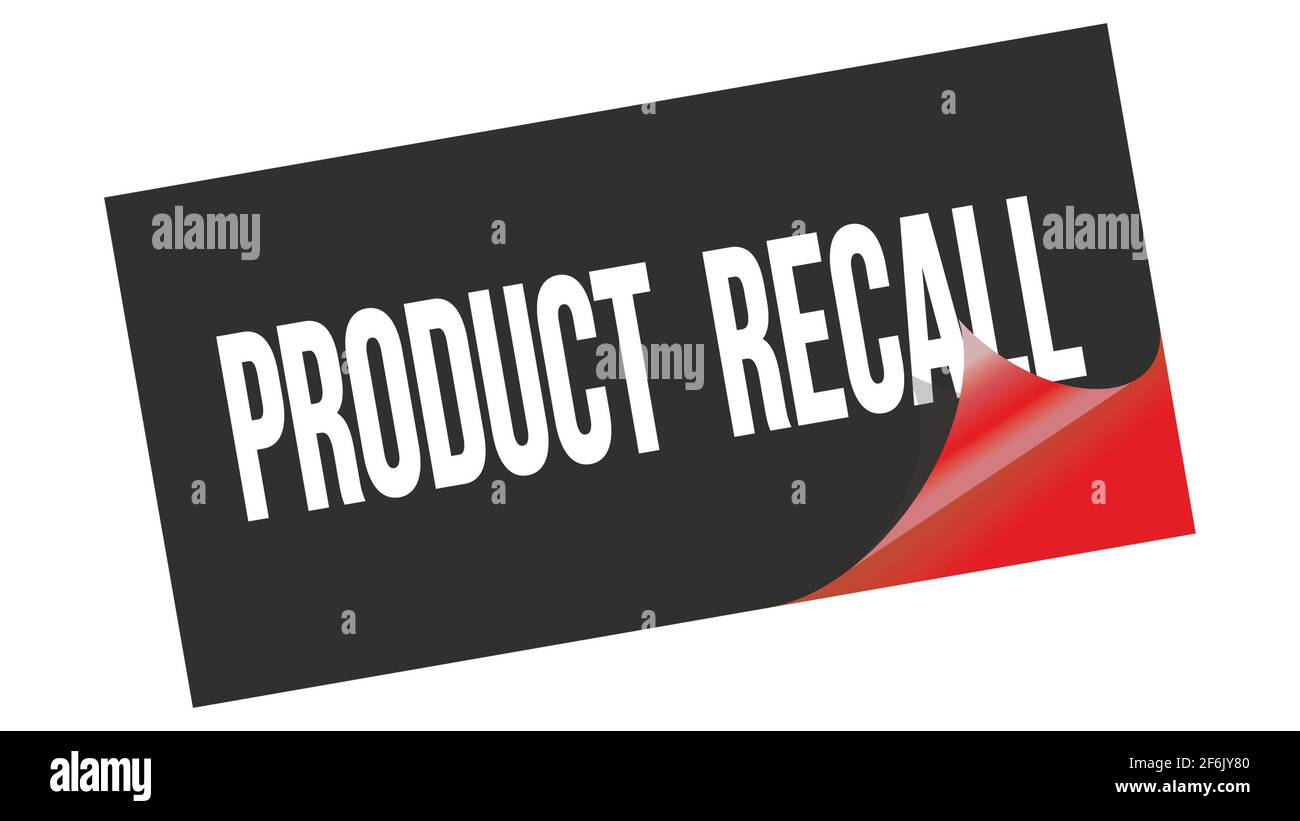 PRODUCT RECALL text written on black red sticker stamp Stock Photo - Alamy