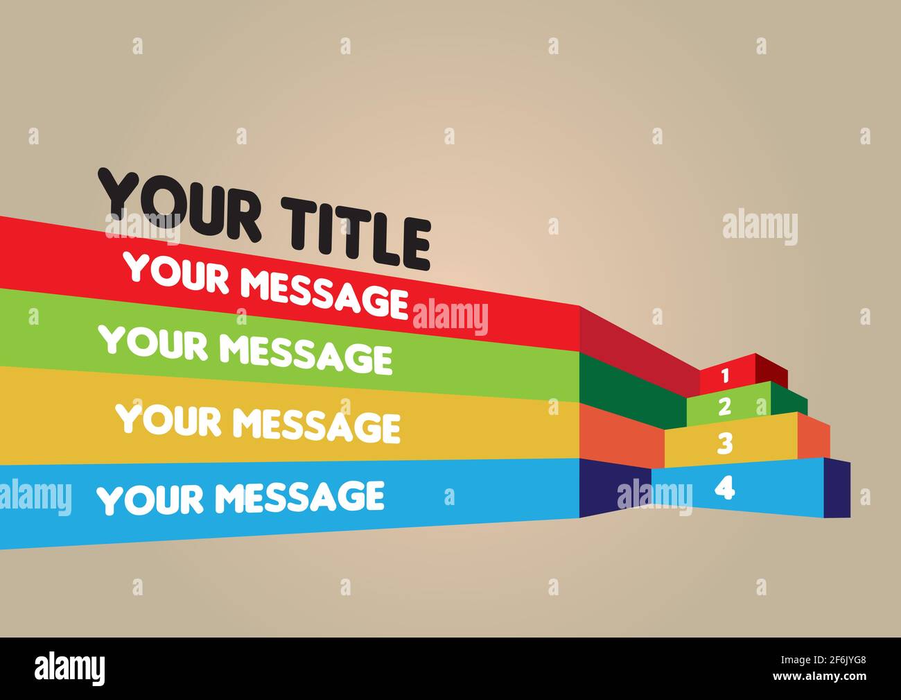 Layout design of 3D blocks with colorful banners and area for text ...