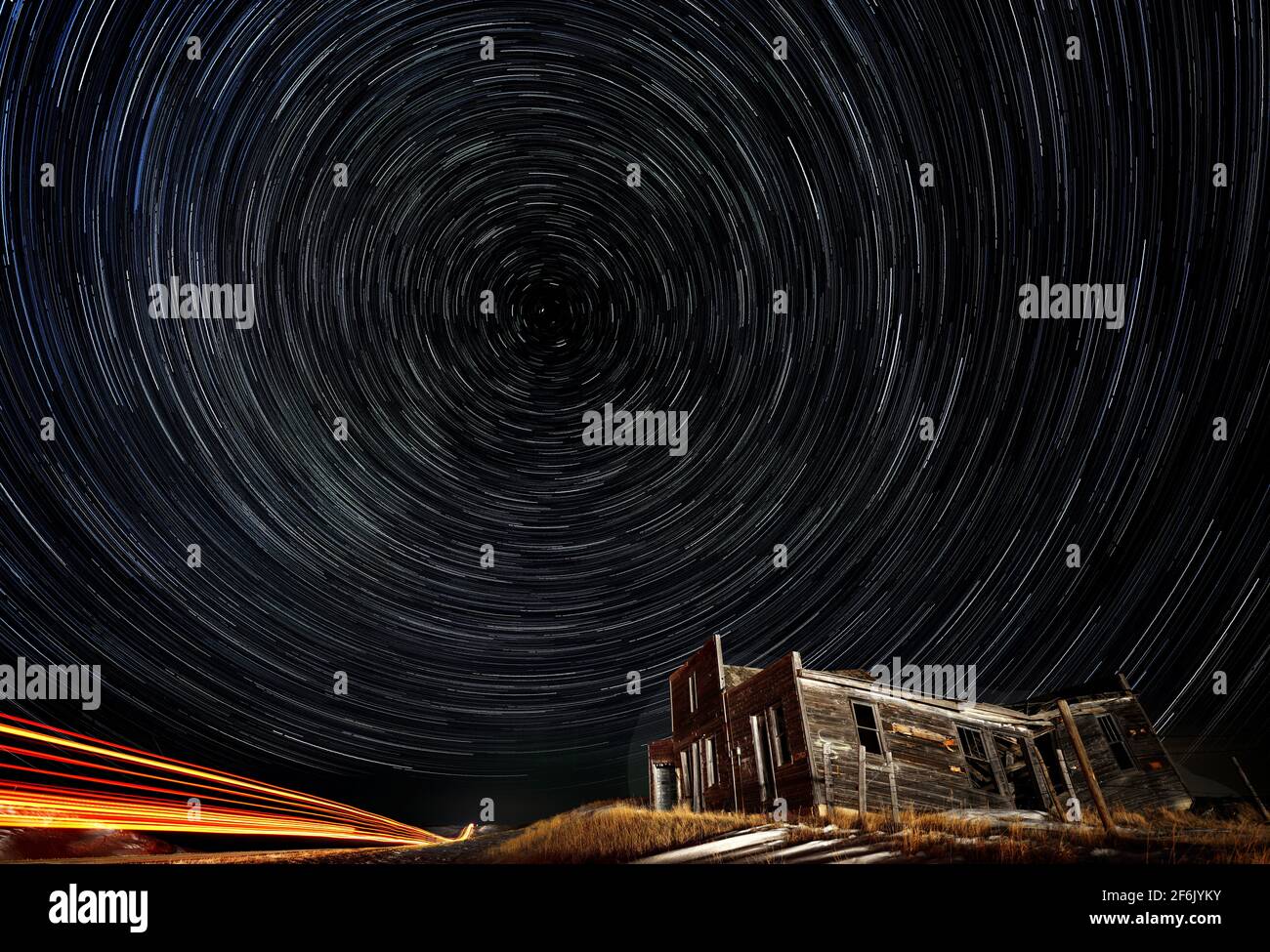 Night Shot Rural Ghost Town Galilee Saskatchewan Stock Photo - Alamy