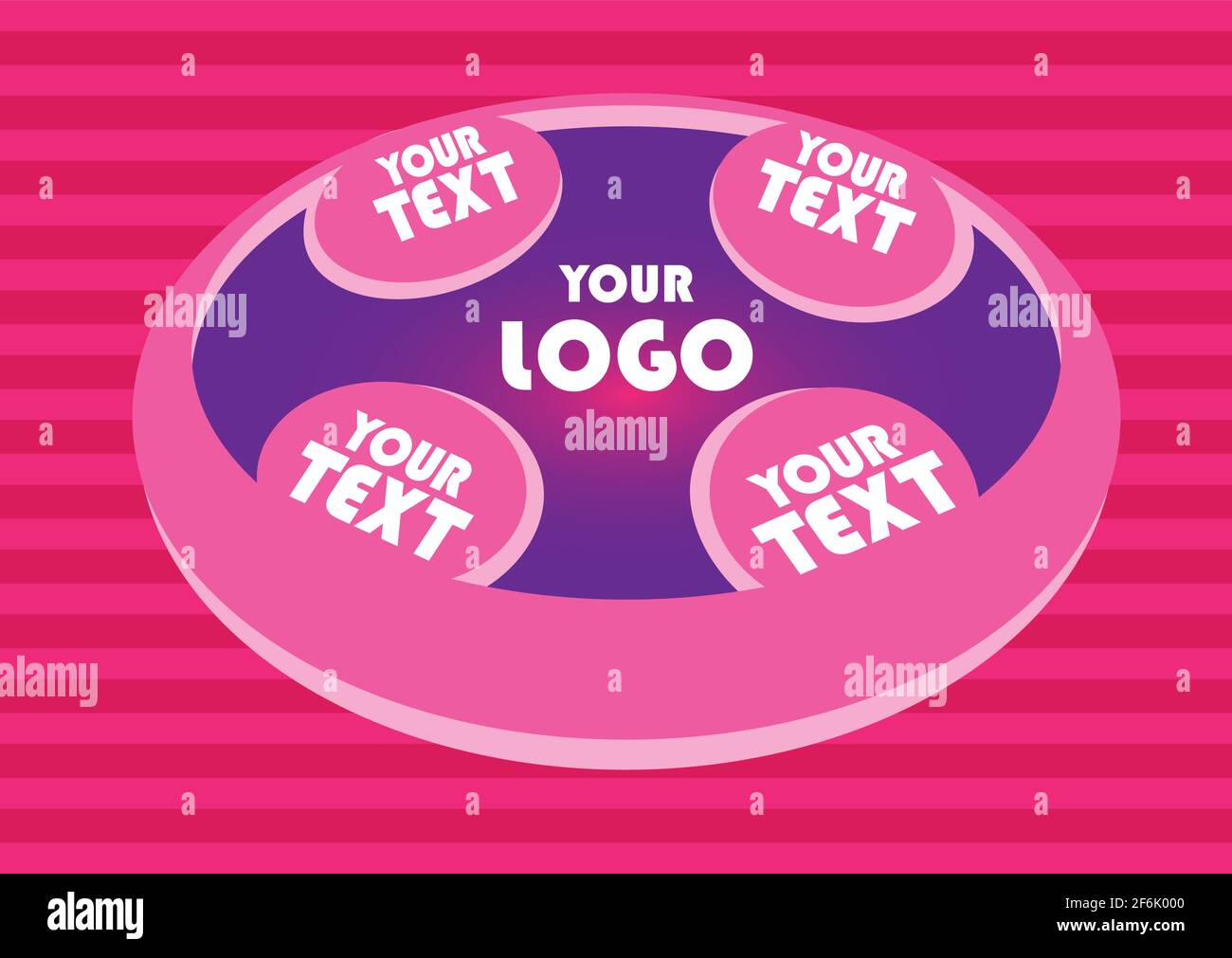 A circle shape vector layout with spaces to include own text and logo ...