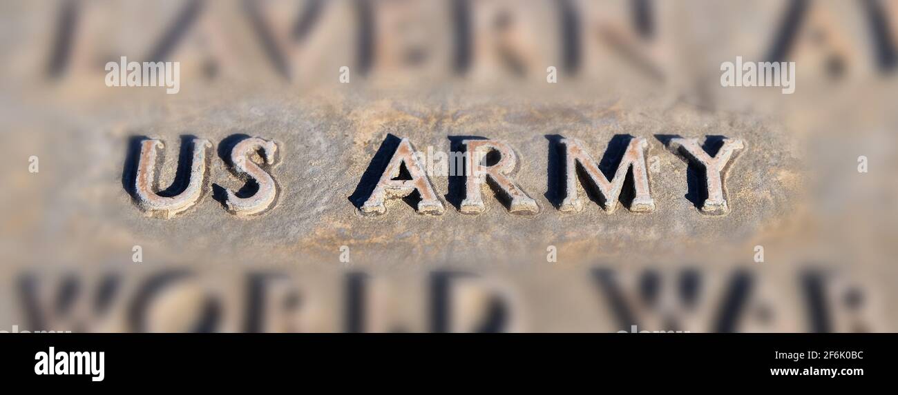 US Army United States armed forces military inscription memorial Stock ...