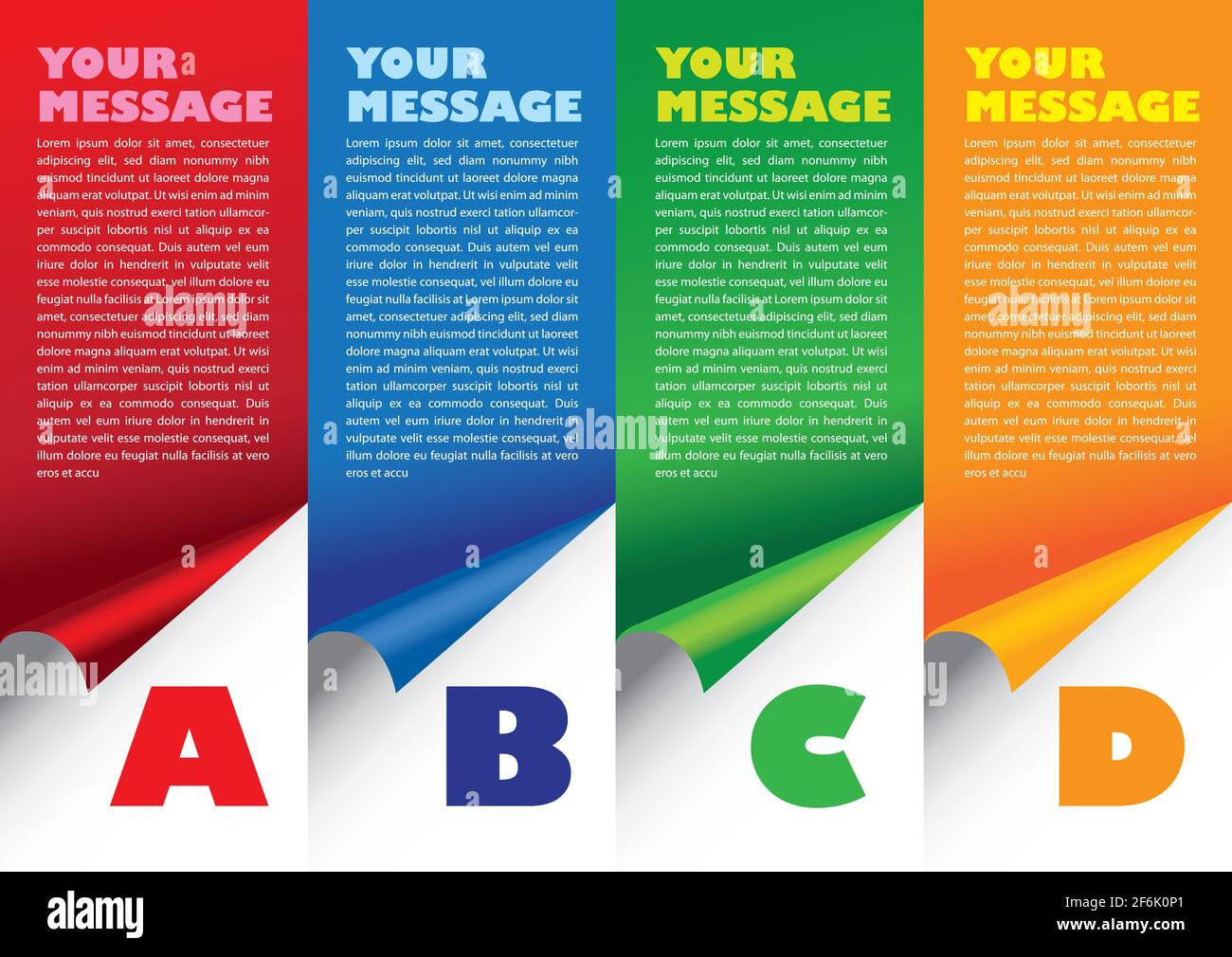 Layout design of fold paper with colors and area for text. Vector ...