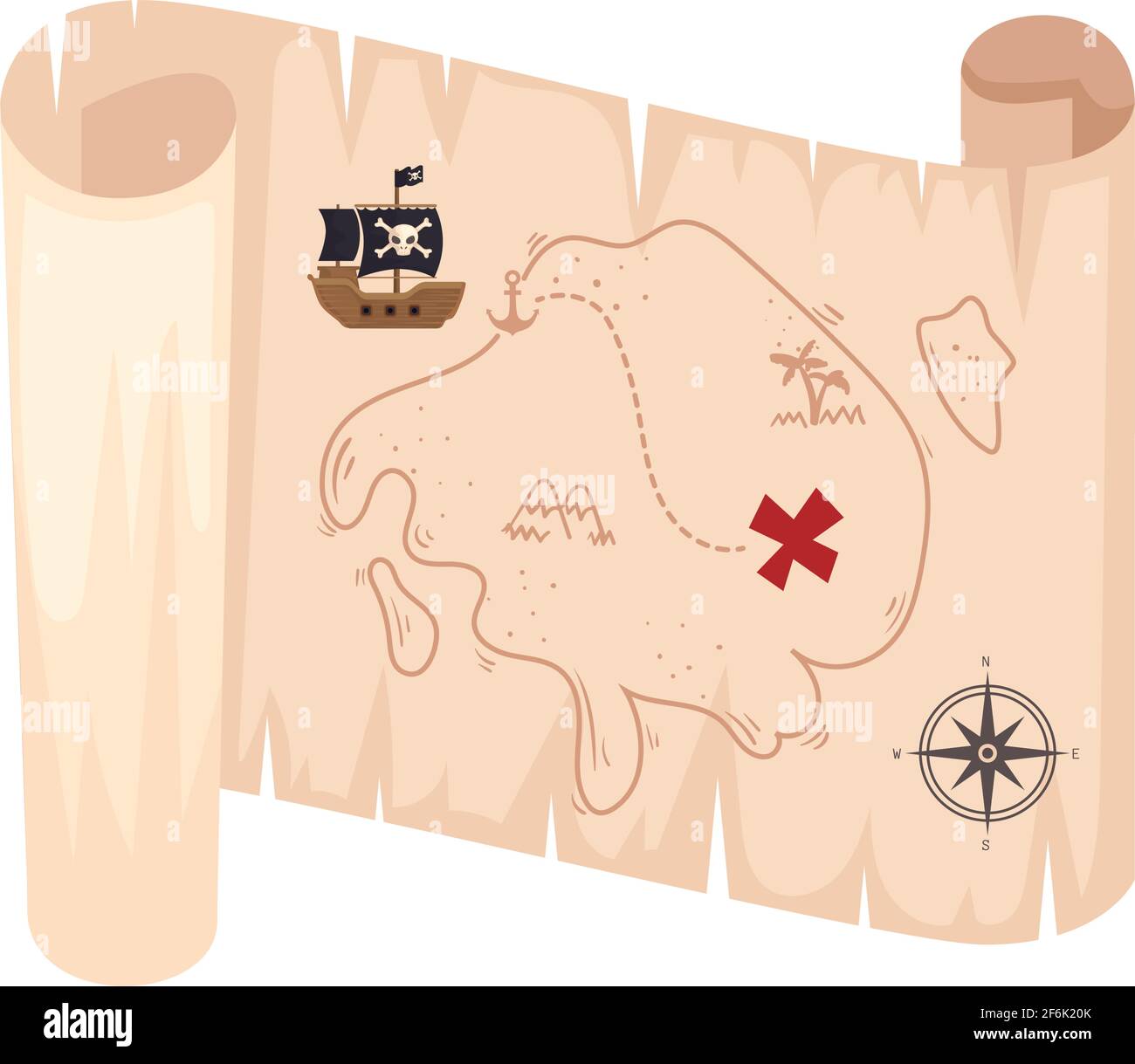 treasure paper map Stock Vector Image & Art - Alamy