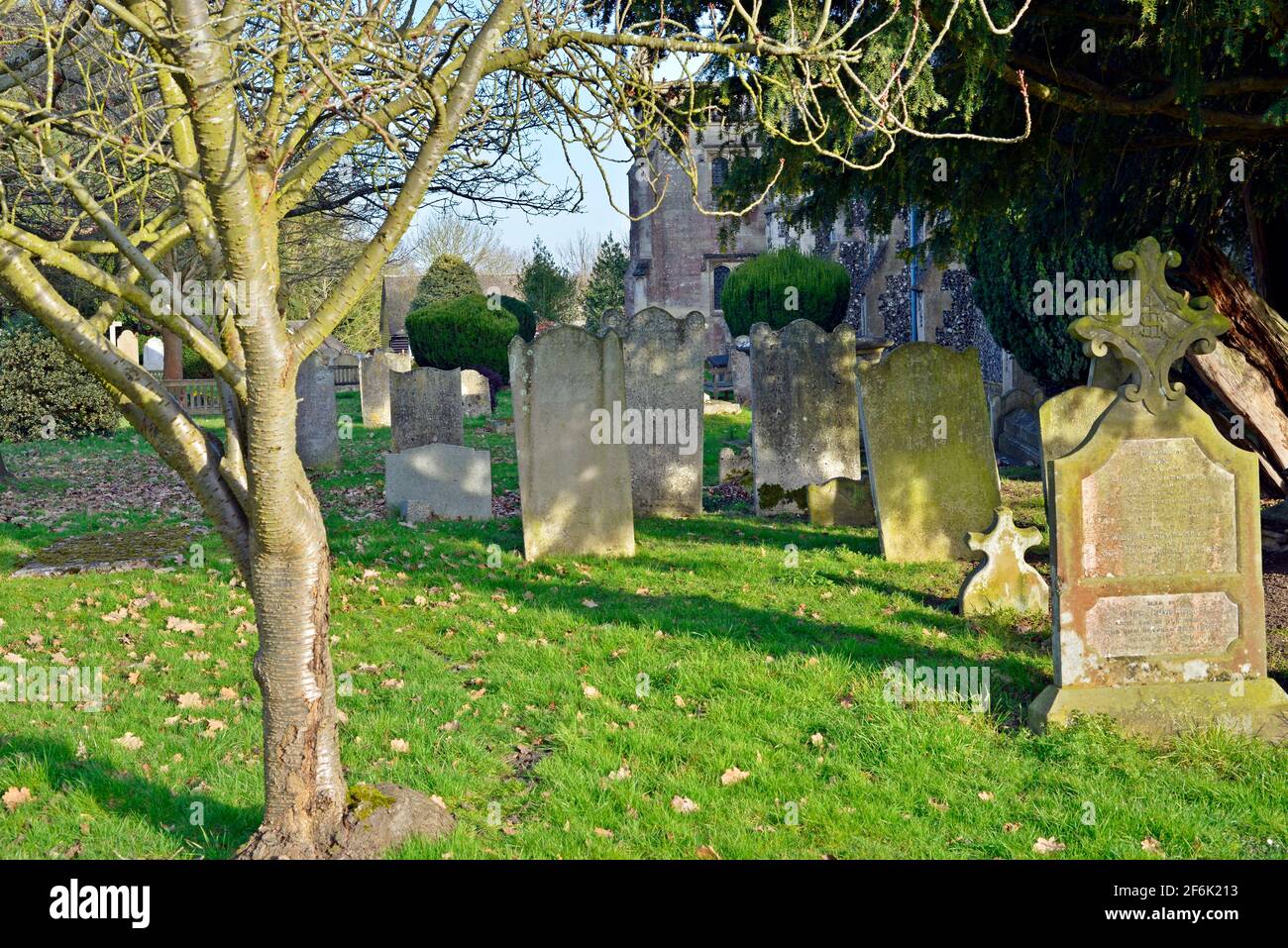Gravestones in churchyard Stock Photo - Alamy