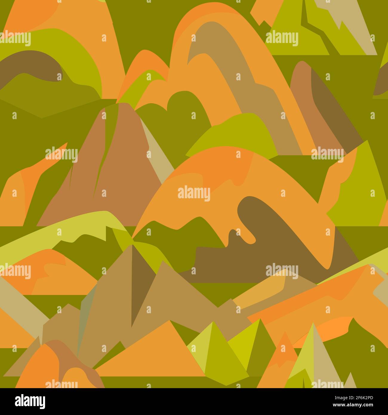 Bright seamless pattern with mountain icons in flat style. Repeatable ...