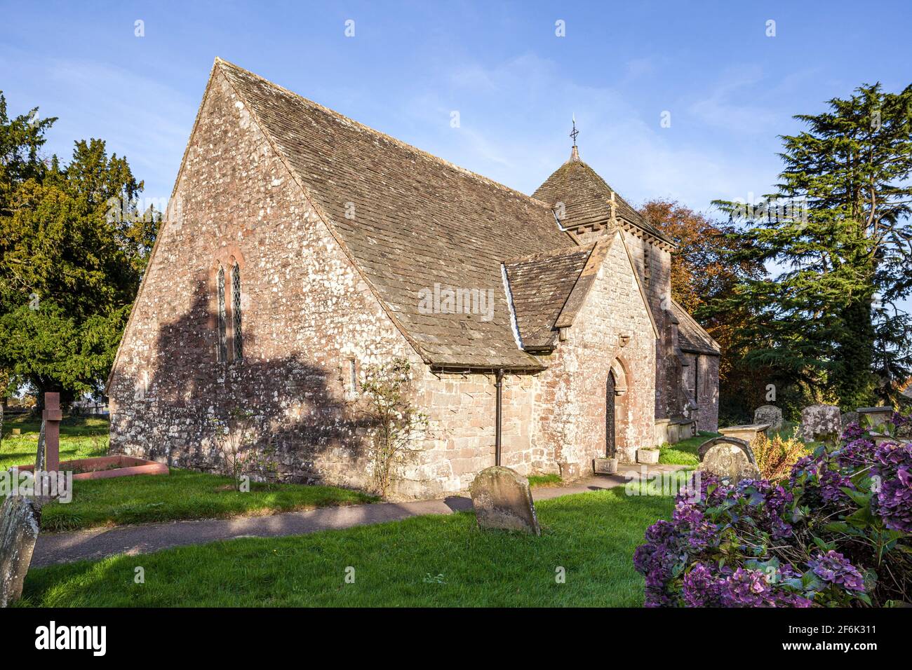 St Mary Magdalene church, set in a circular churchyard, at Hewelsfield ...