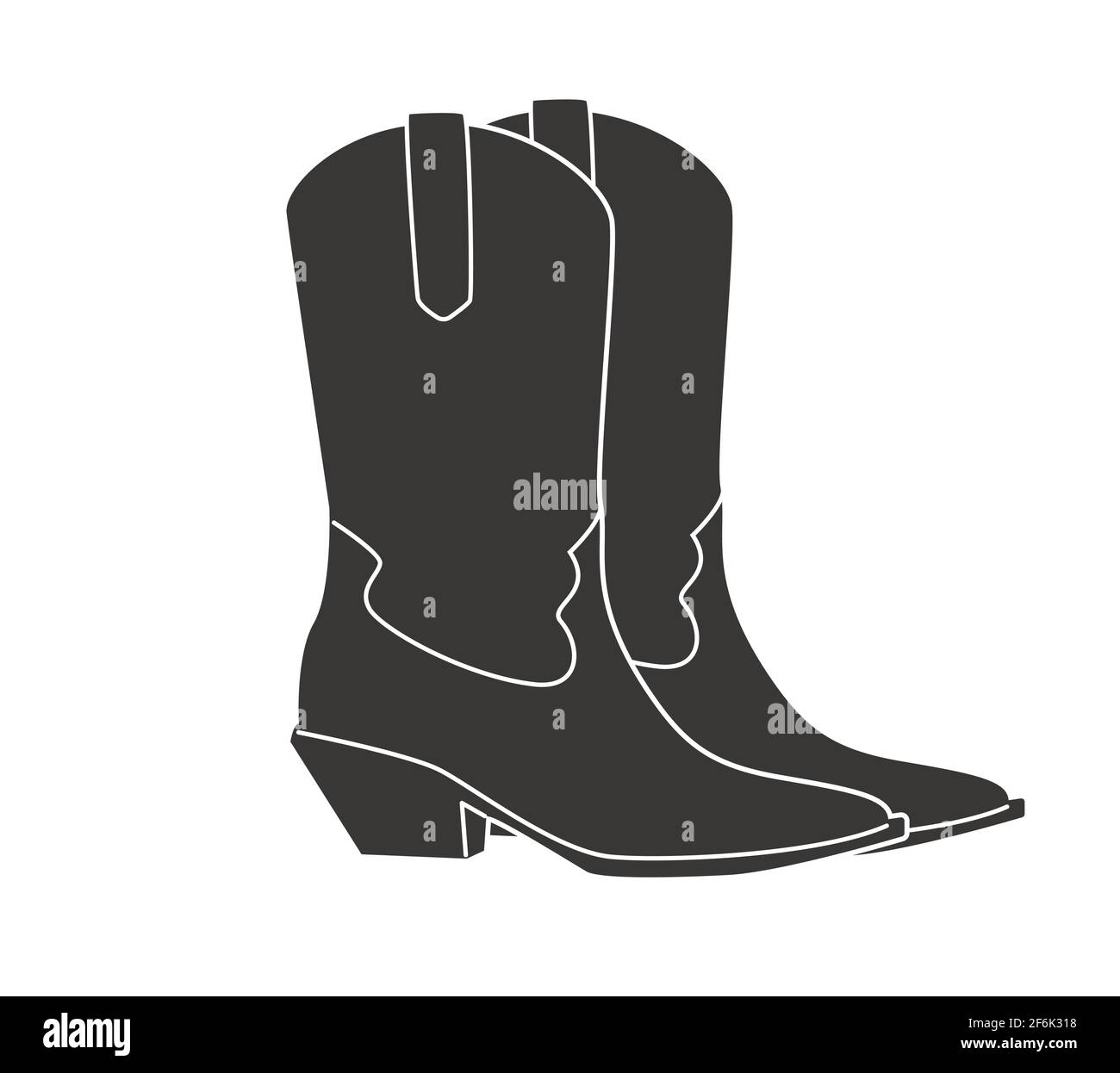 Cowboy Boots Icon Isolated on White Background. Vector Art Stock Vector ...