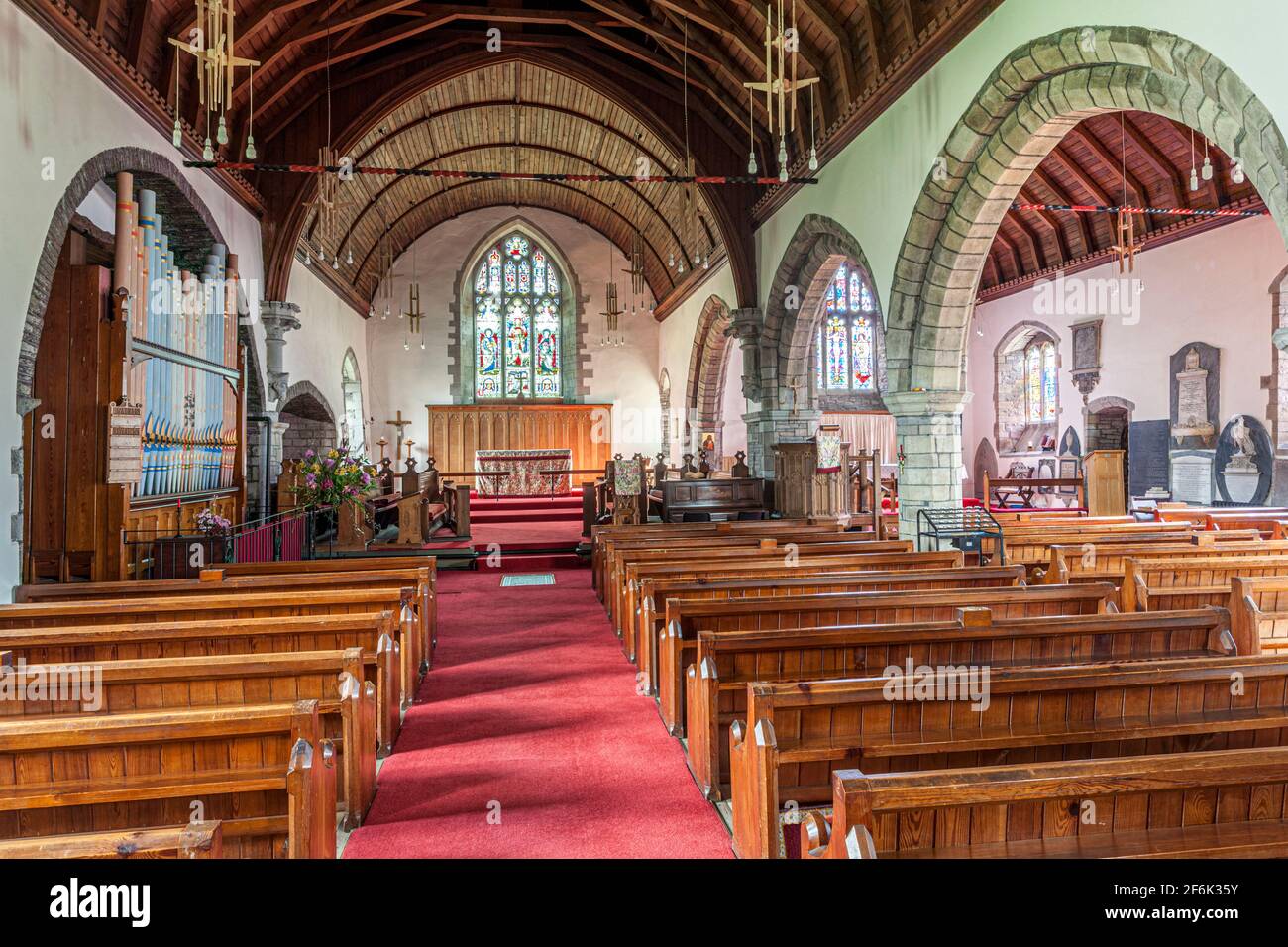 The parish church of St Gwendoline in the Brecon Beacons at Talgarth ...