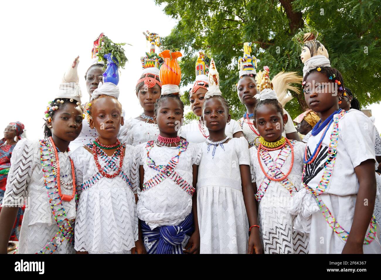 Yoruba children cultural group, Olojo Festival, Ile-Ife, Osun State ...
