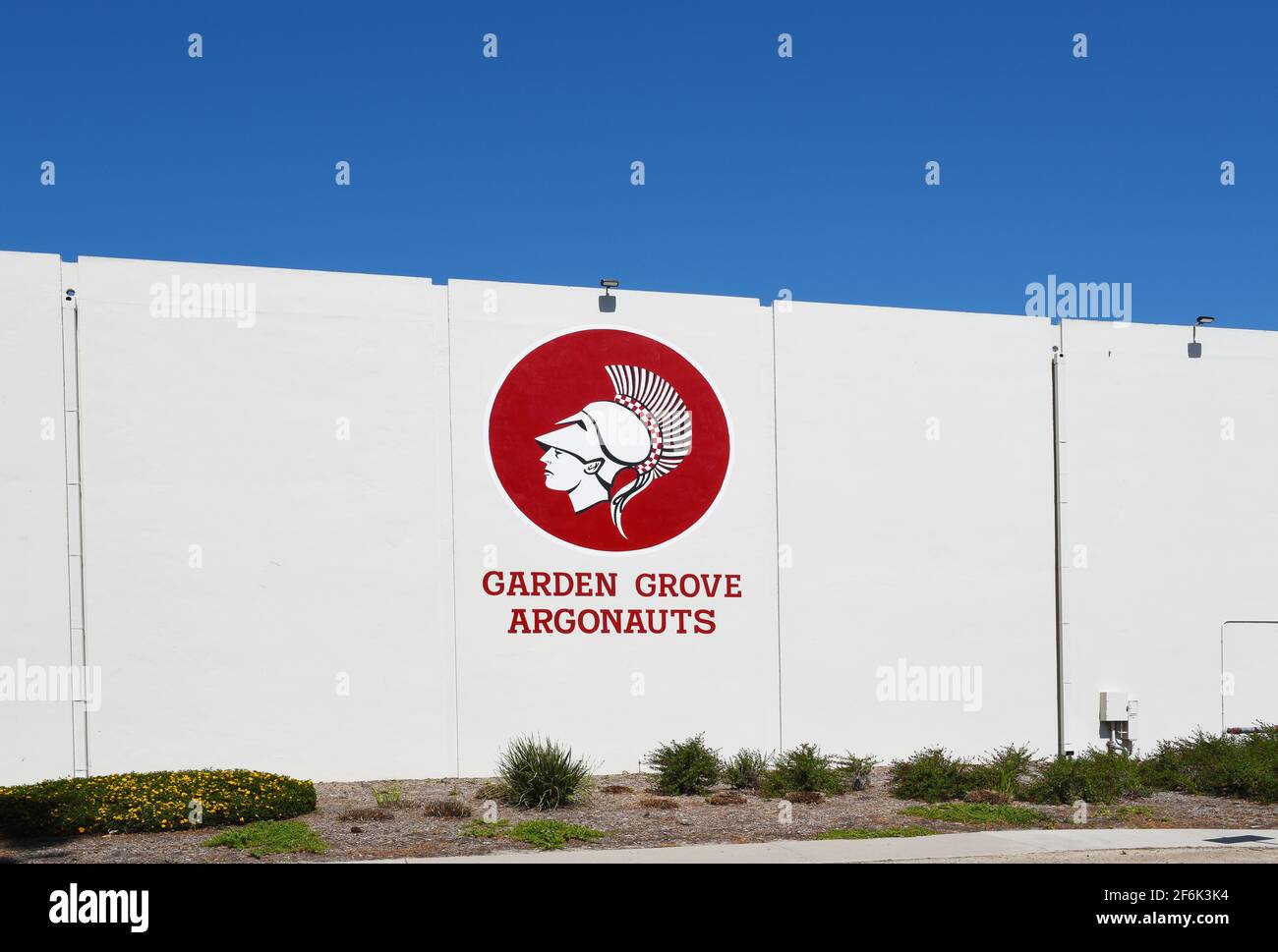 GARDEN GROVE, CALIFORNIA - 31 MAR 2021: Argonauts logo at Garden Grove ... GARDEN GROVE, CALIFORNIA - 31 MAR 2021: Argonauts logo at Garden Grove ...
