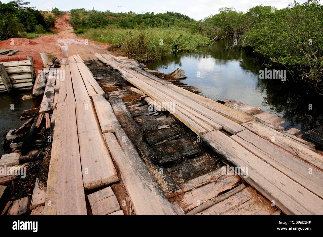 prado, bahia / brazil - july 7, 2009: vehicle is seen crossing wooden ...