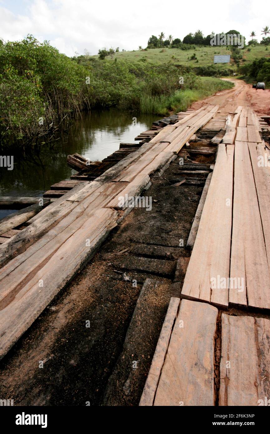 prado, bahia / brazil - july 7, 2009: vehicle is seen crossing wooden ...