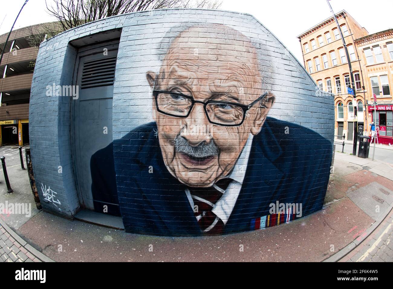 Captain Sir Tom Moore mural by artist Akse p19 in the Northern Quarter ...
