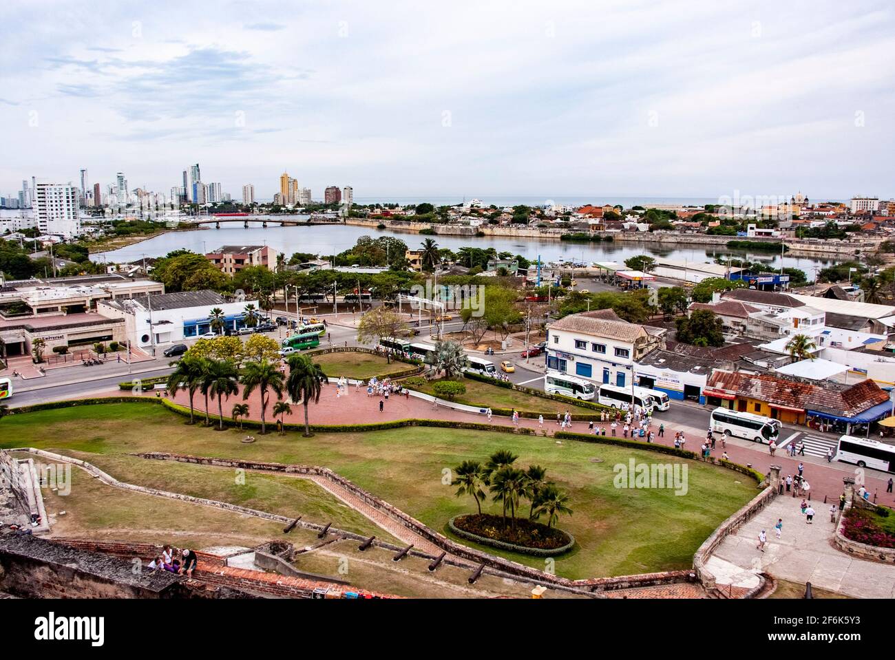 Top view of Cartagena, known in the colonial era as Cartagena de Indias ...