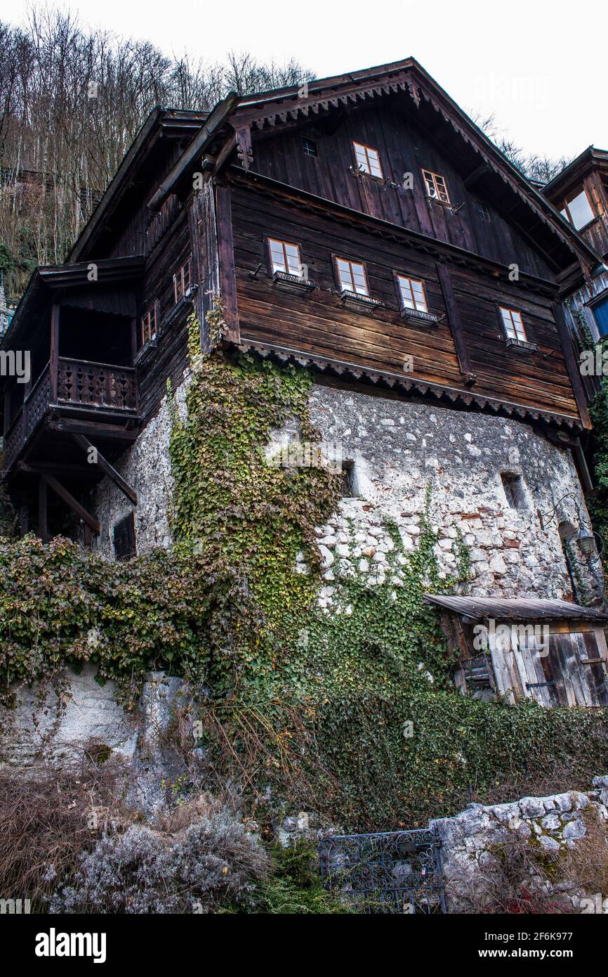 View of a Traditional Old House in Hallstatt, Austria Stock Photo - Alamy