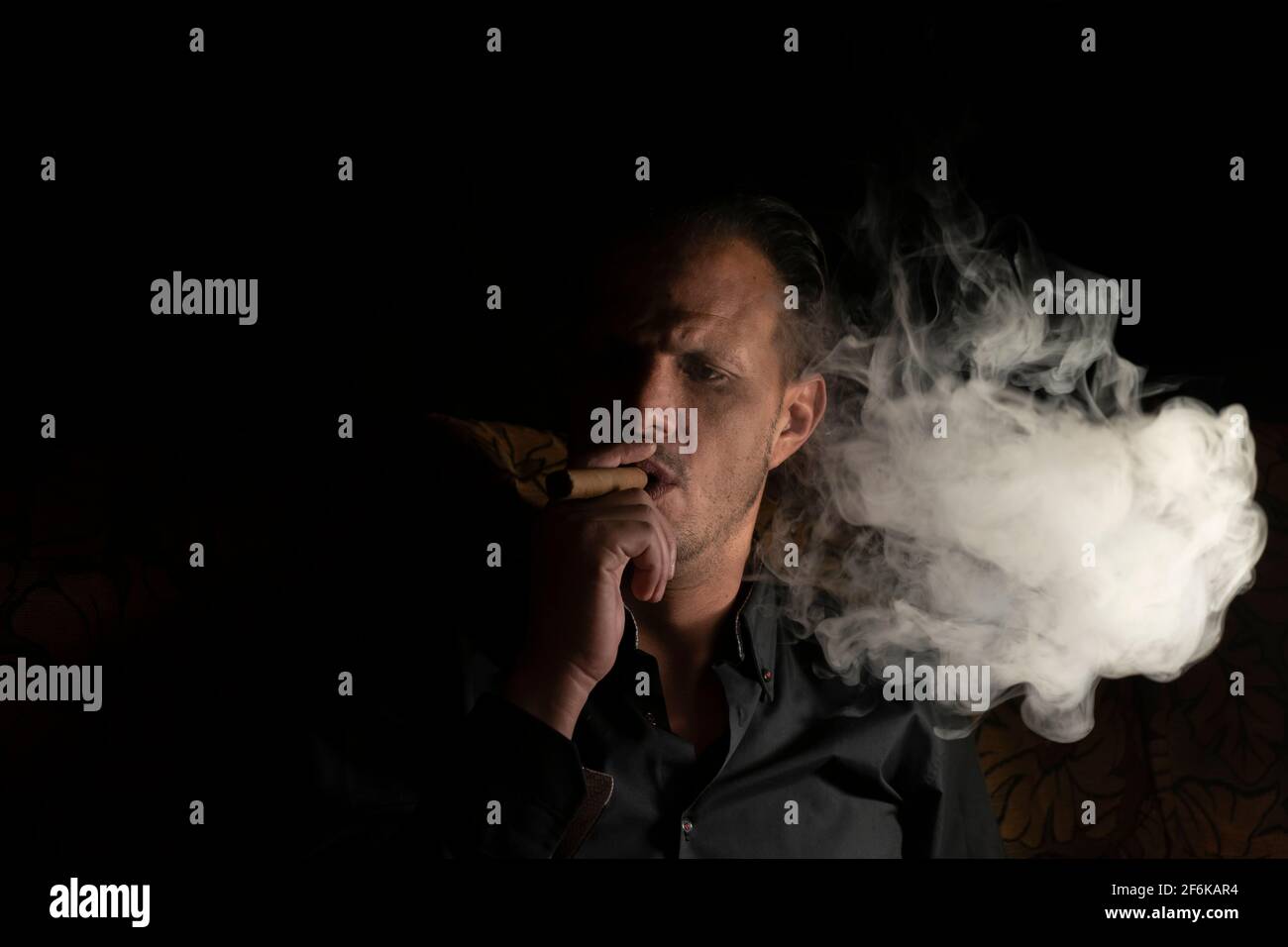 Rooftop Smoking Cigar