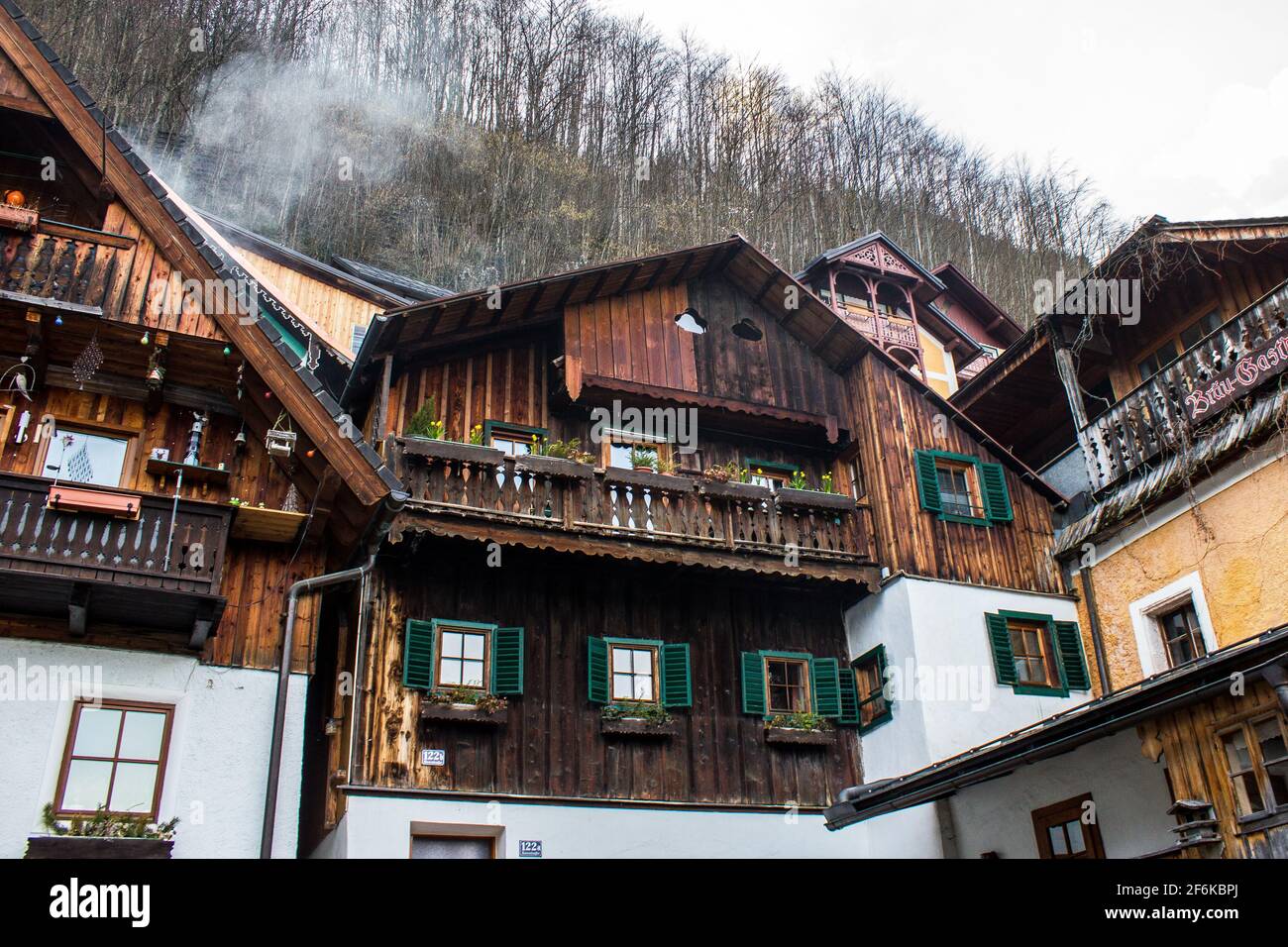 Hallstatt, Austria - March 4, 2017: View of Traditional Old Houses in ...