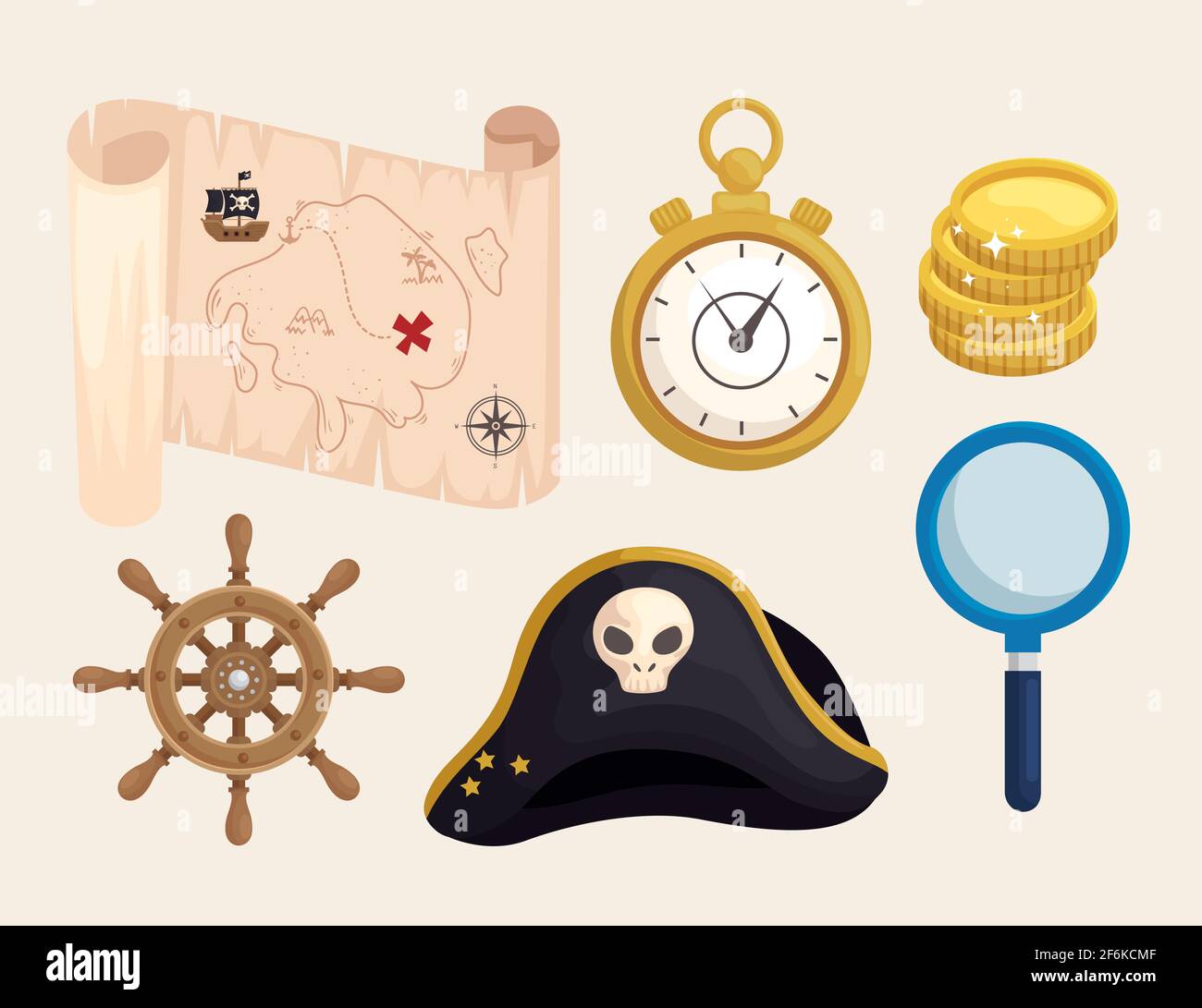 treasure pirates icons Stock Vector Image & Art - Alamy