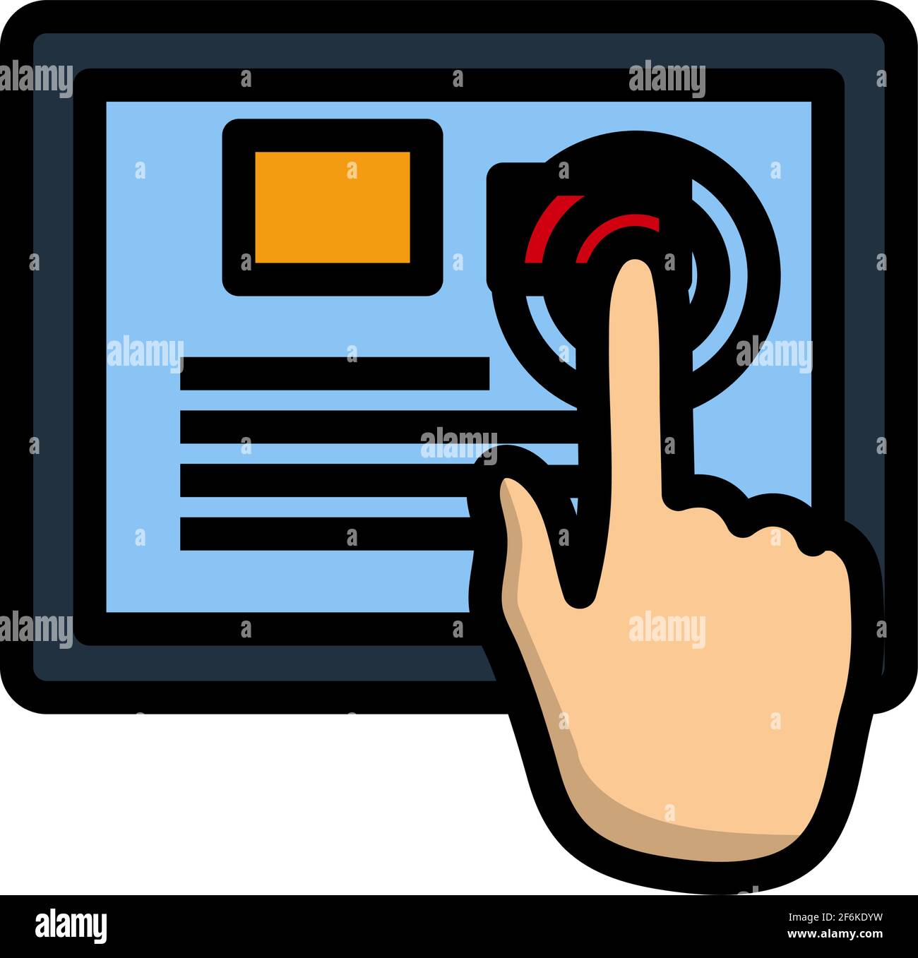 Tablet Icon. Editable Bold Outline With Color Fill Design. Vector ...