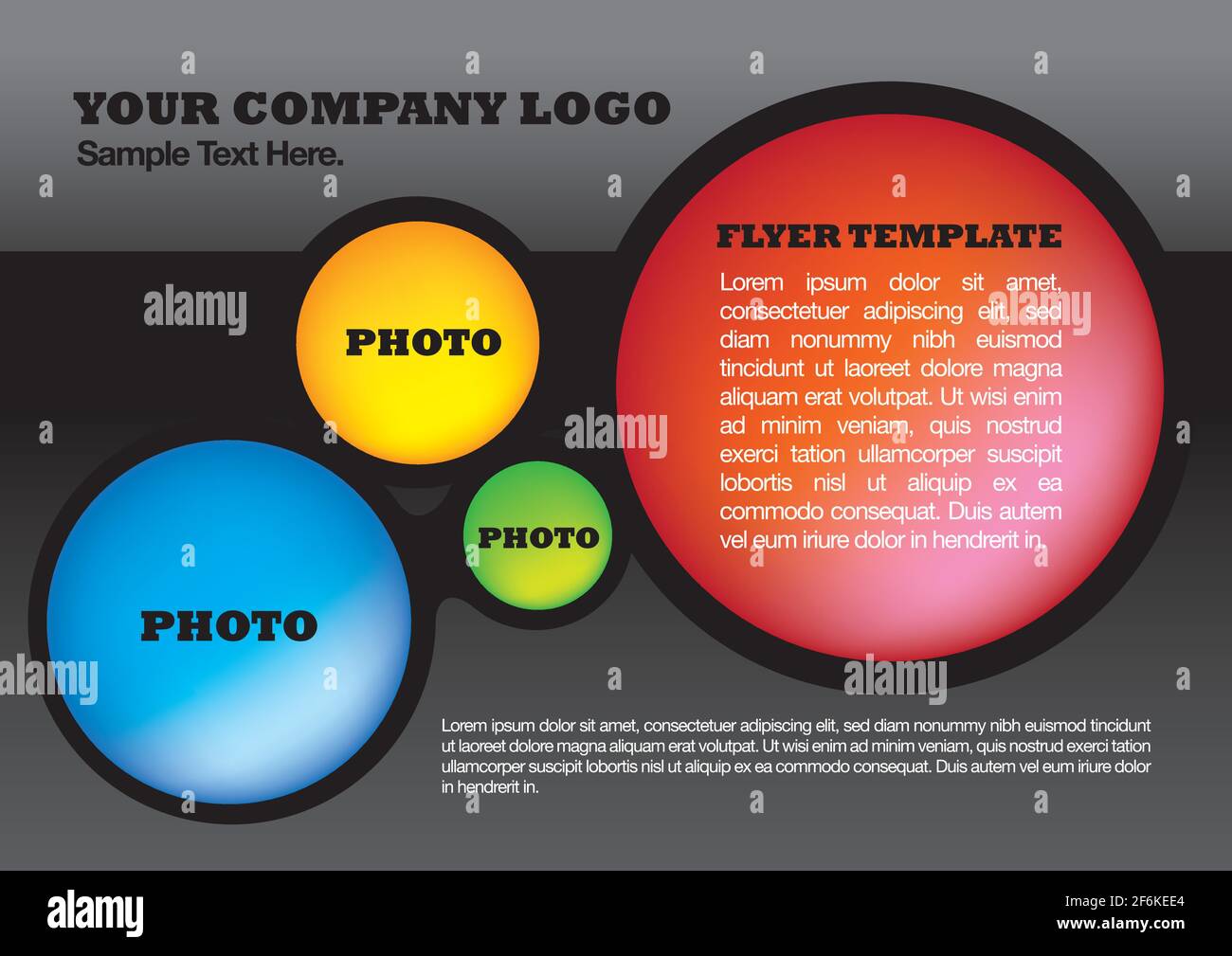 Vector illustration of flyer design layout template of circles Stock ...