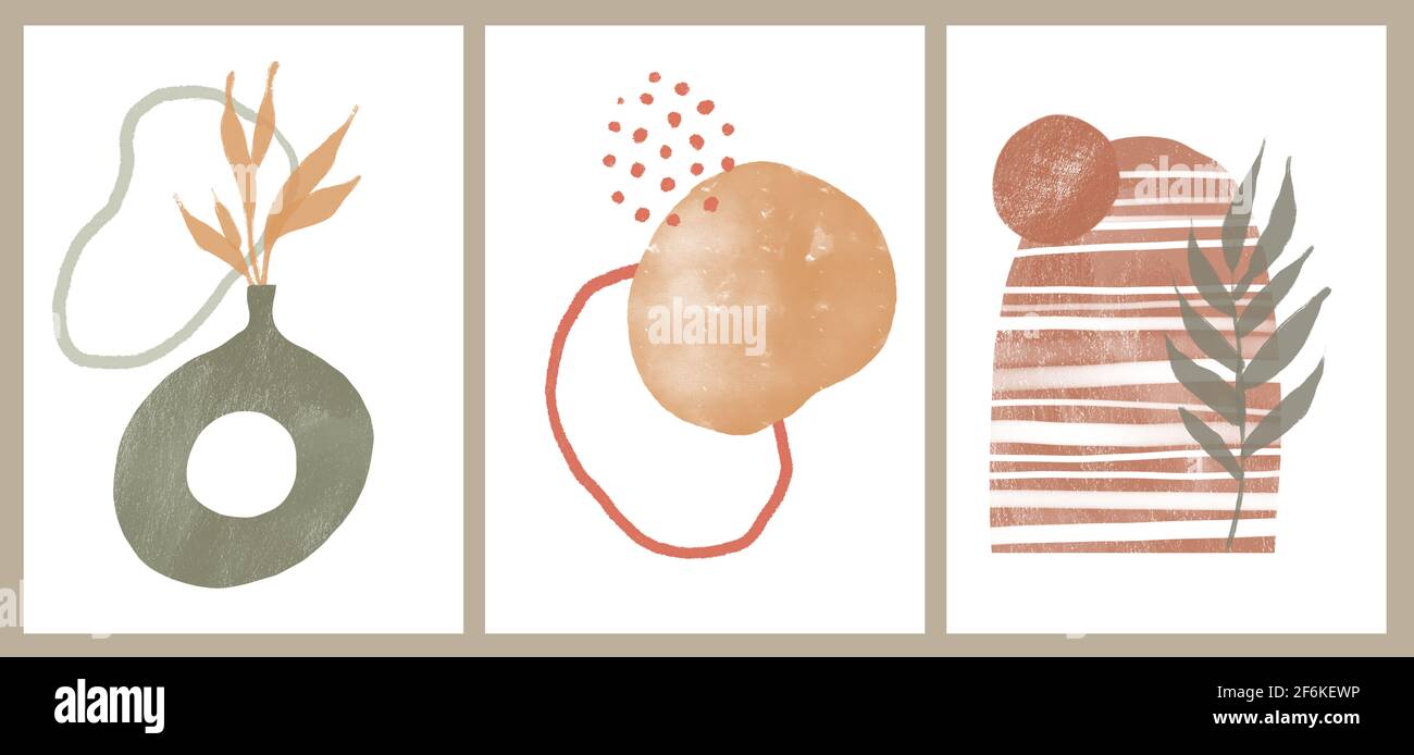 Abstract contemporary modern trendy art posters in pastel colors Stock ...