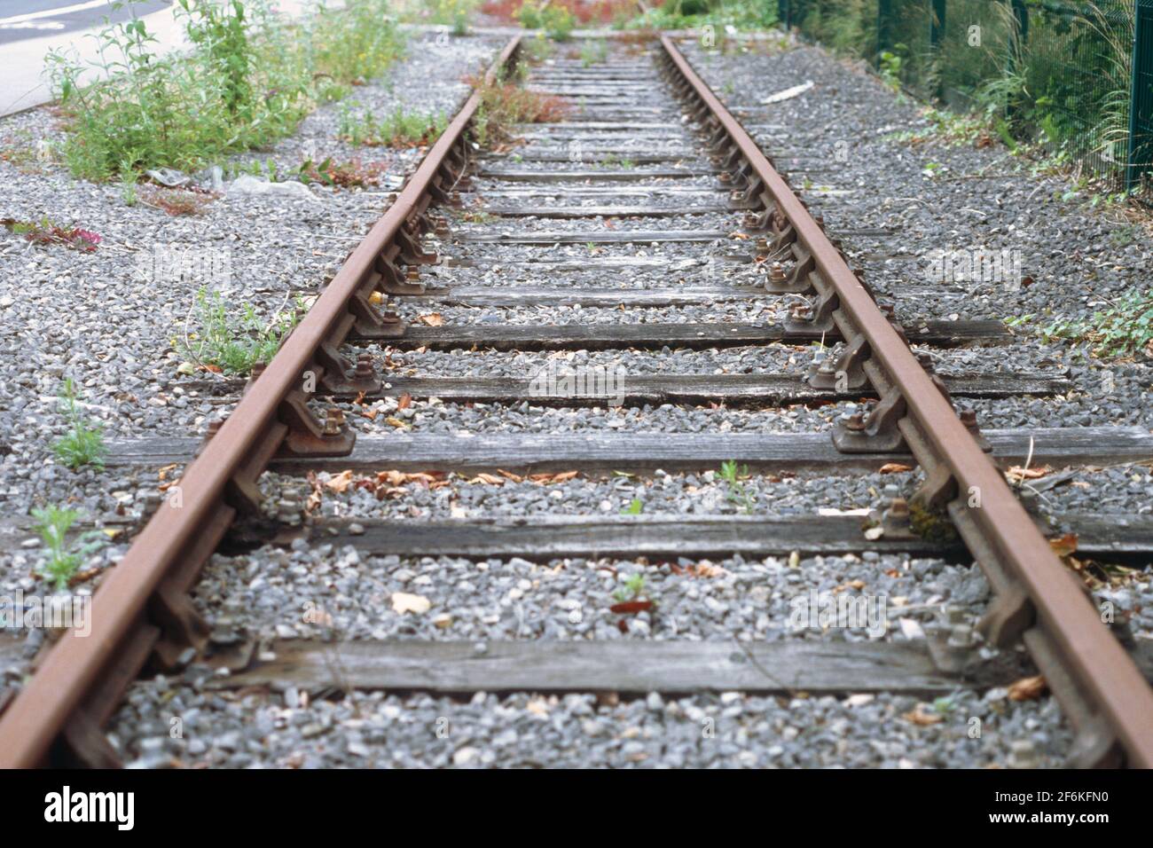 Old disused railway track in Trafford Park Stock Photo - Alamy