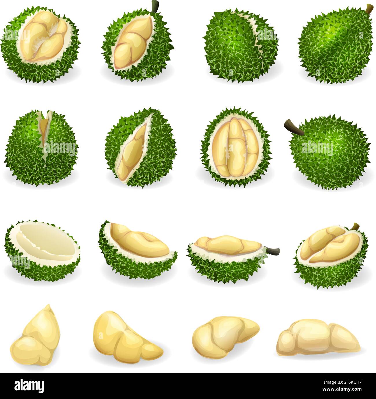 Durian icons set, cartoon style Stock Vector Image & Art - Alamy