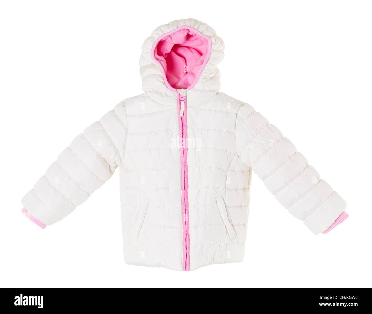 White winter jacket. Isolated on a white background Stock Photo - Alamy