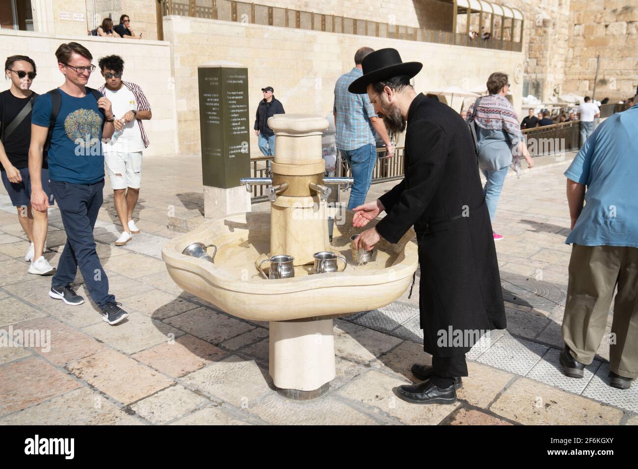 JERUSALEM, ISRAEL - November 26, 2019: Jewish orthodox man wearing a ...