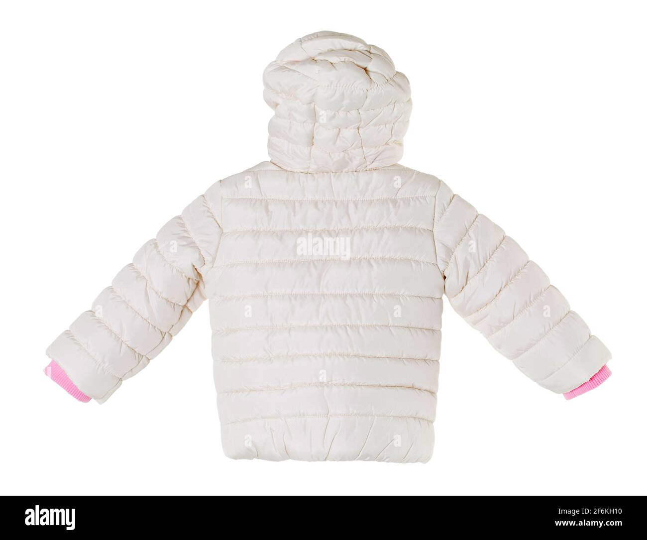 White winter jacket. Back side. Isolated on a white background Stock ...